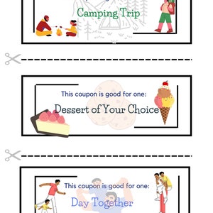 Printable Activity Coupons for Fathers Day Fathers Day - Etsy