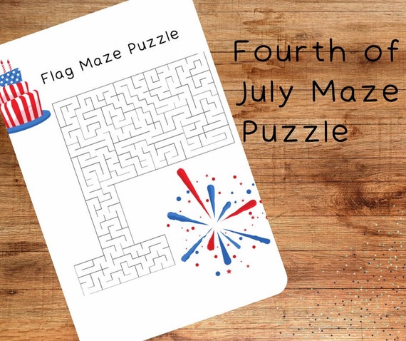 Fourth of July Maze Instant Download Printable - Etsy