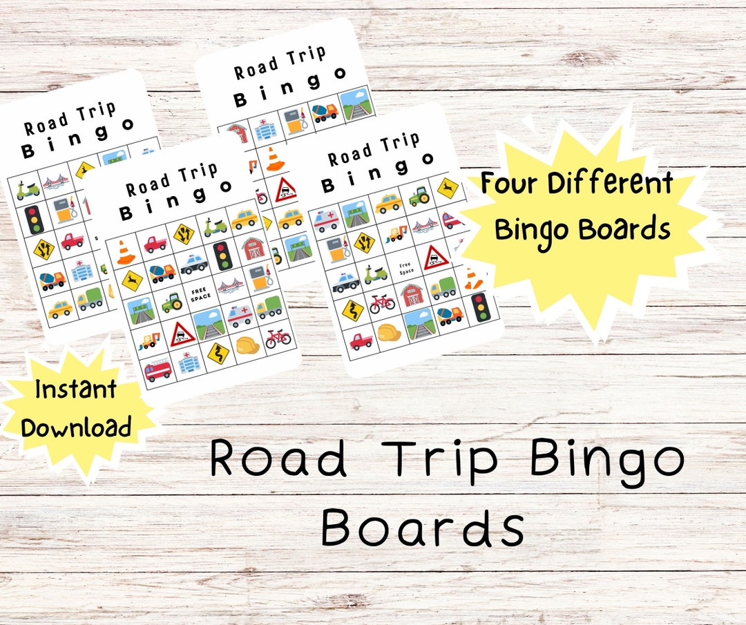 Road Trip Bingo Instant Download, Paper Car Game Printable, PDF Bingo ...