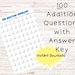 100 Addition Question Instant Download, Addition Printable, Math PDF - Etsy