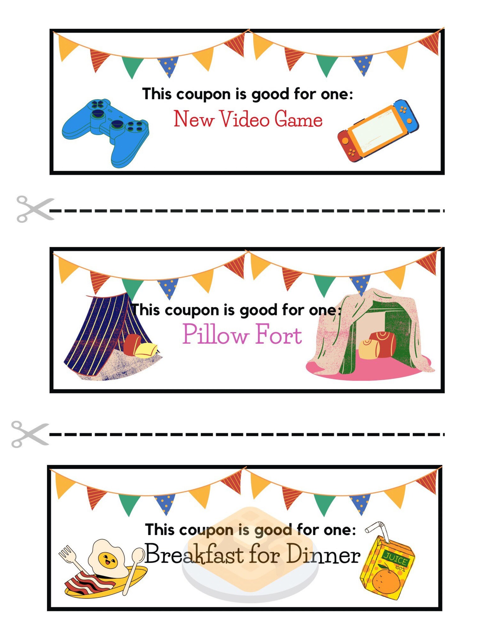 Kid's Birthday Coupon Printable, Children's Birthday Activity Voucher ...
