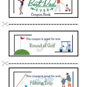 Printable Activity Coupons for Fathers Day Fathers Day - Etsy