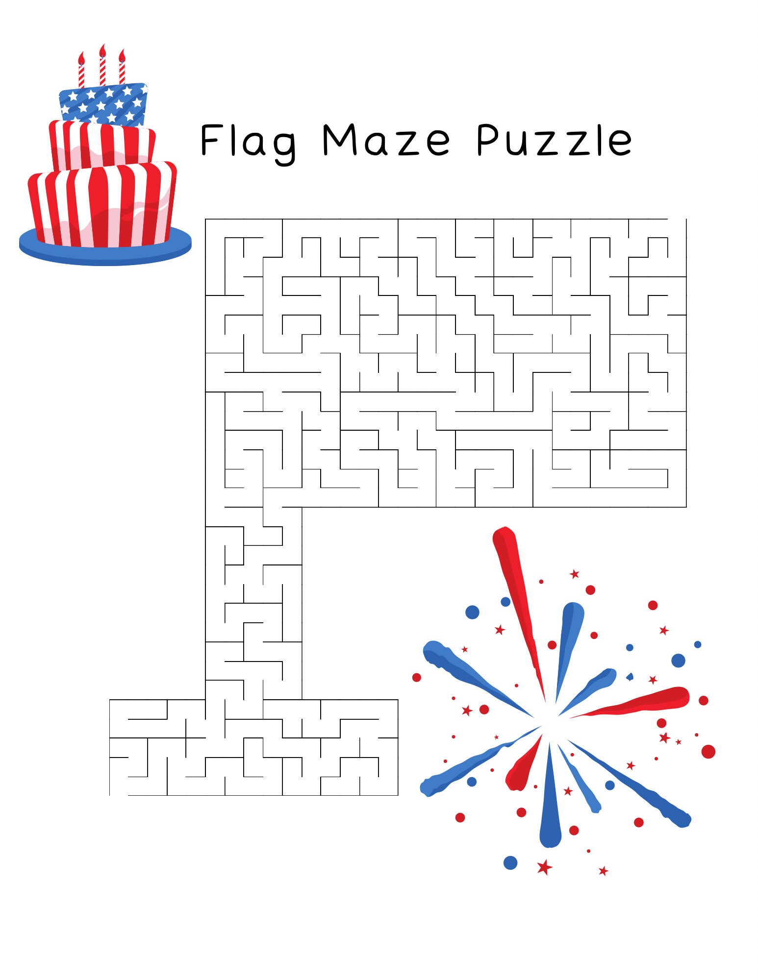 Fourth of July Maze Instant Download Printable - Etsy