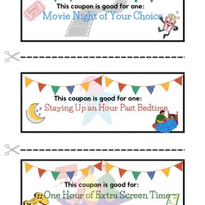 Kid's Birthday Coupon Printable, Children's Birthday Activity Voucher ...