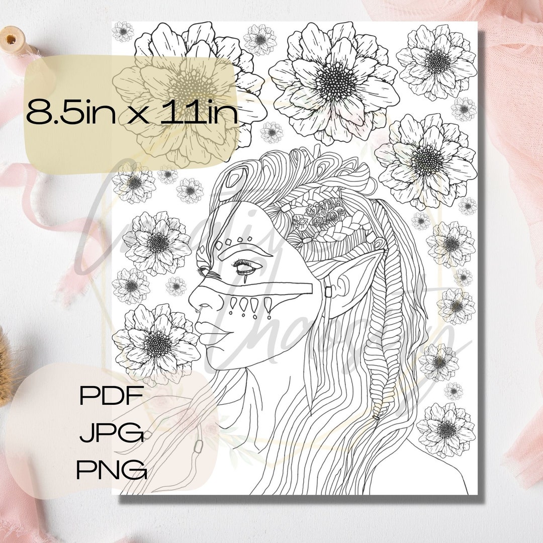 Printable Adult Coloring Pages | Digital Download Coloring Pages for ...