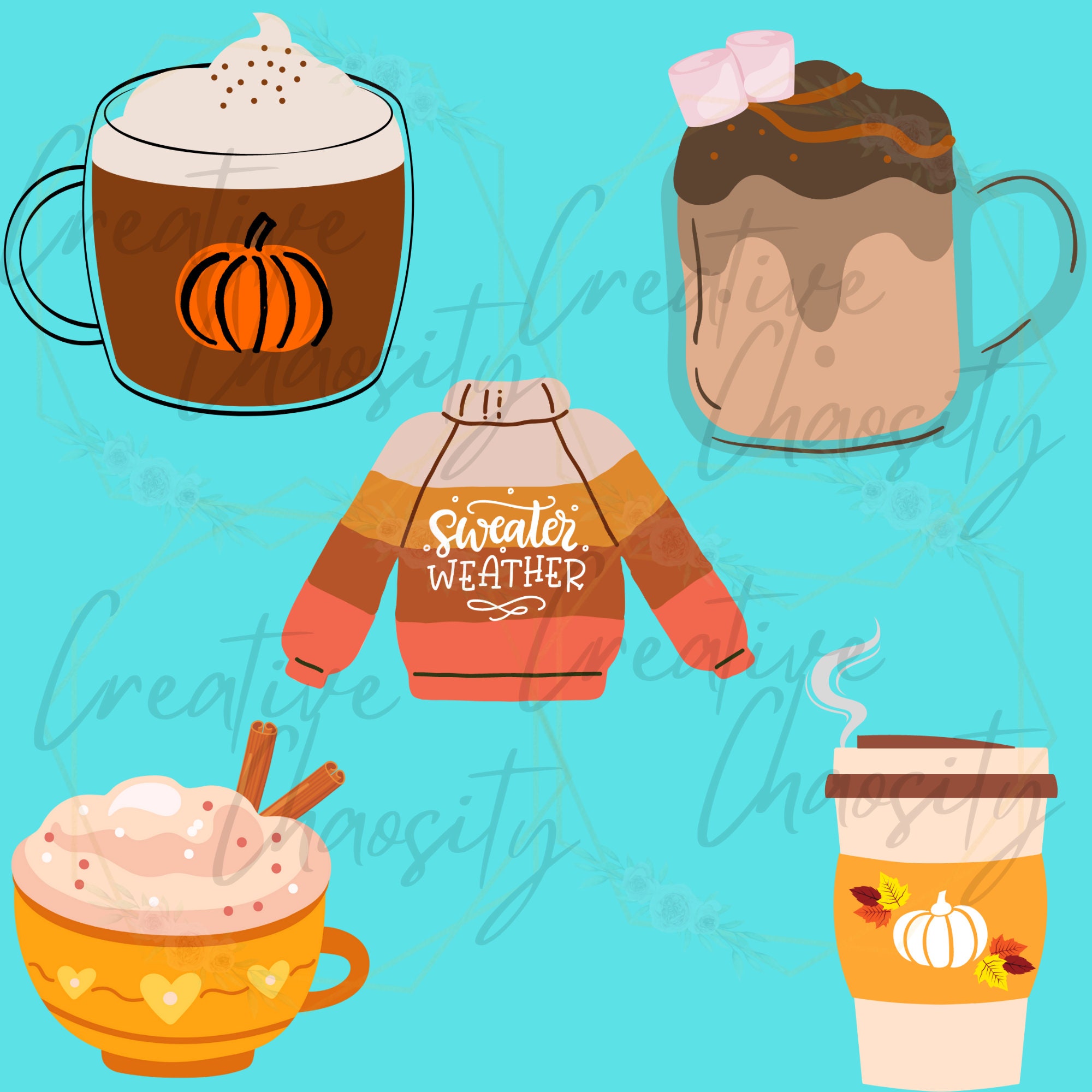 Fall Clip-art Bundle | Autumn Clip-art PNG | Transparent PNG Bundle ...
