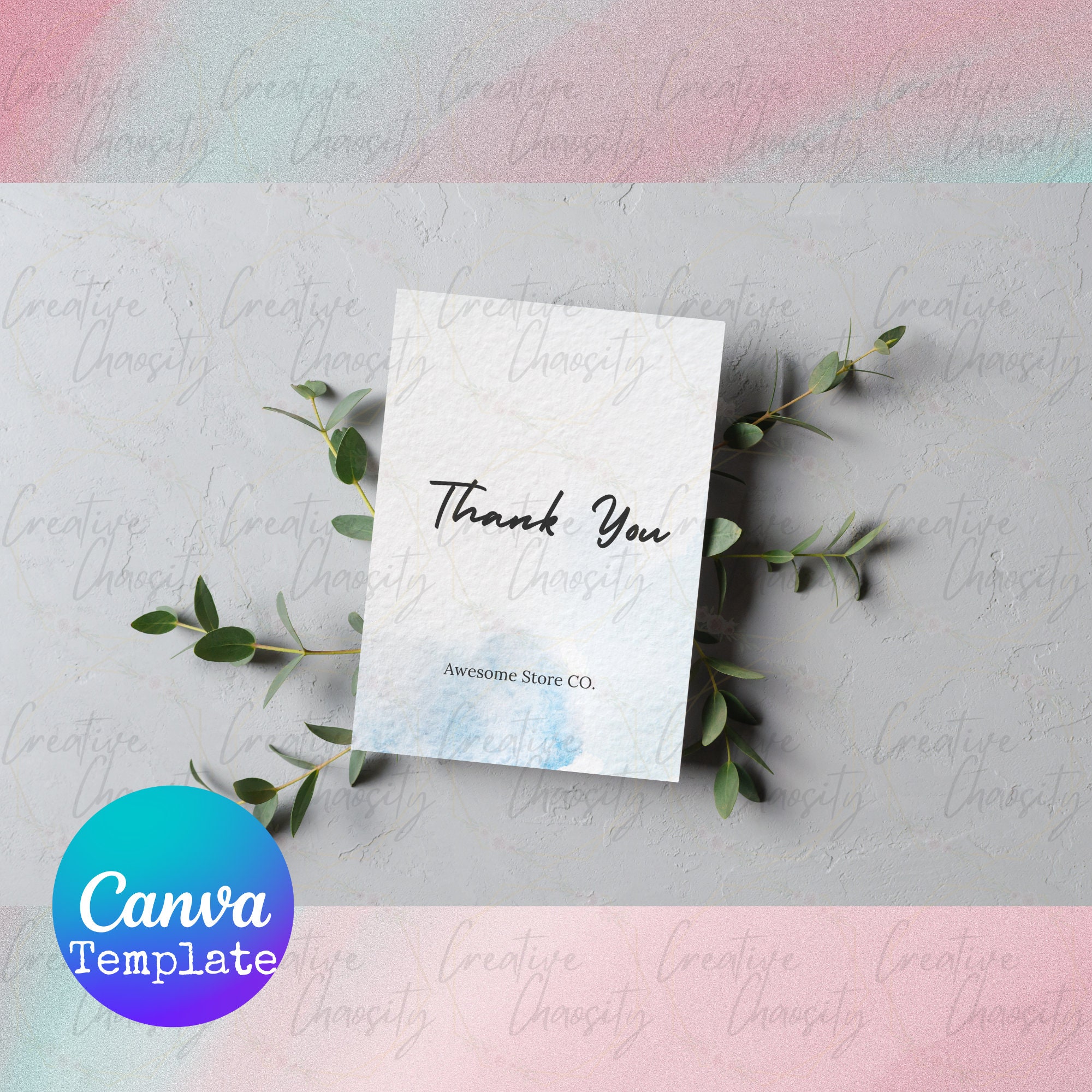 Tarjetas de agradecimiento imprimibles Plantilla Canva de negocios / Tarjetas de agradecimiento ...