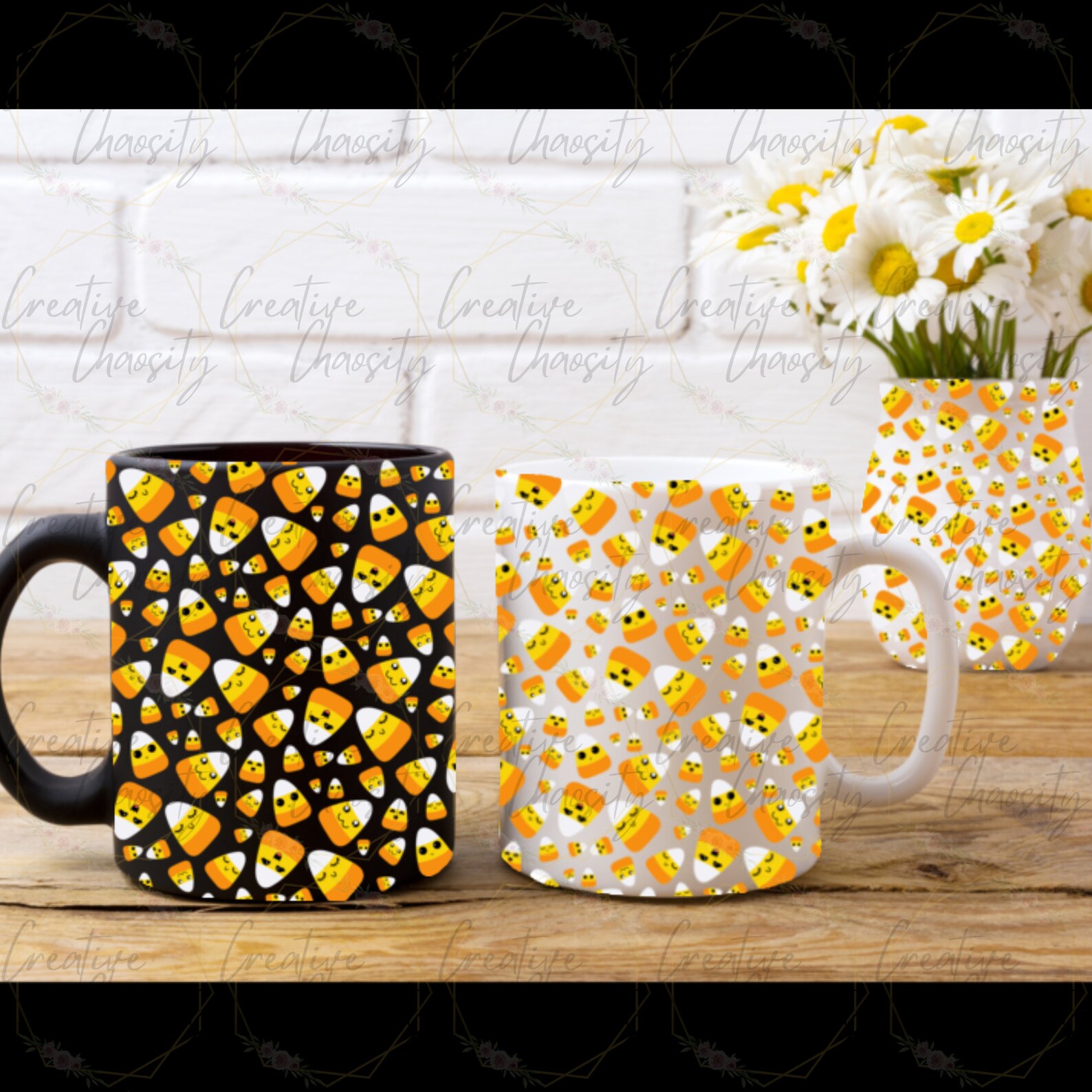 Cute Faces Candy Corn Seamless Patterncandy Corn Svgcute Candy Corn ...