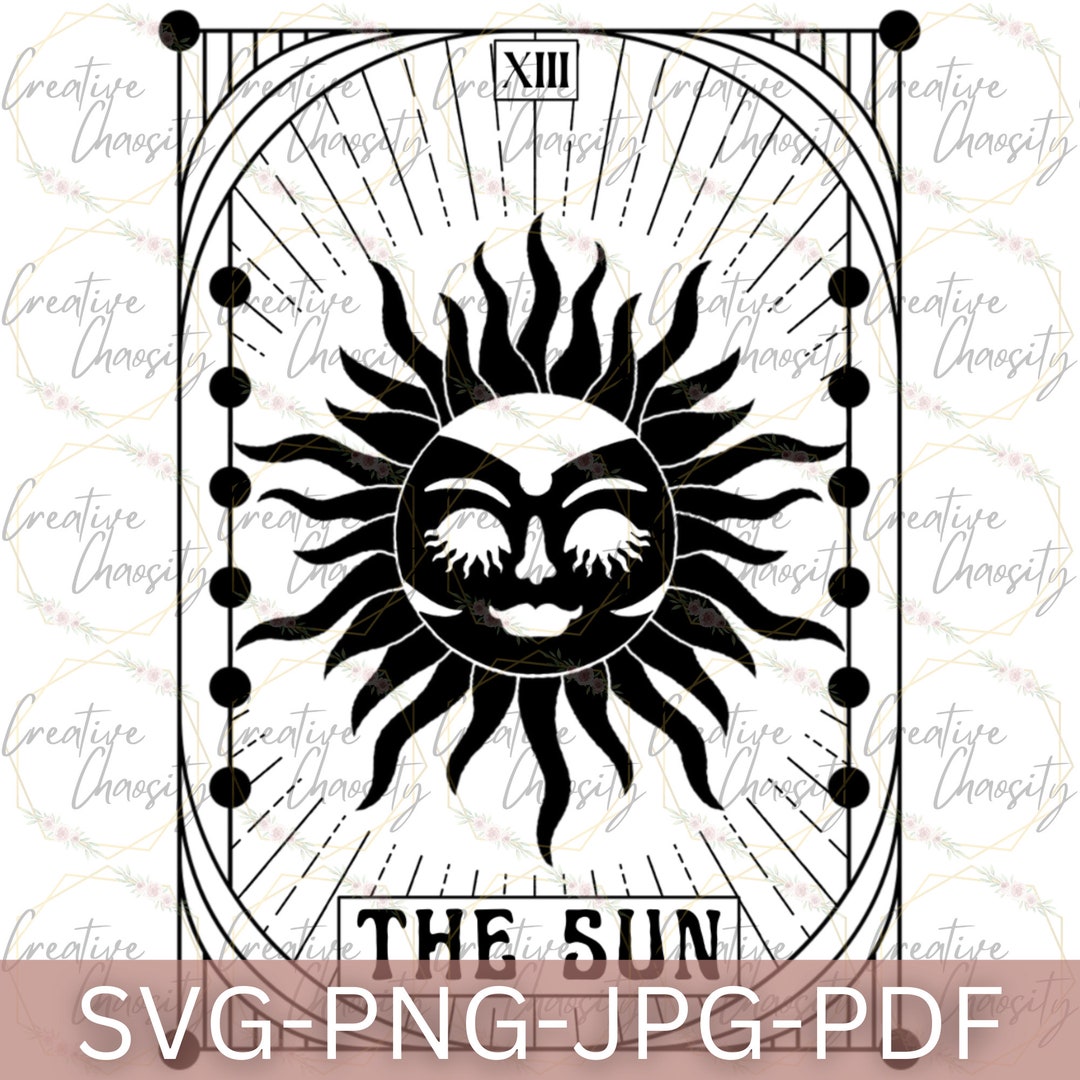 The Sun Tarot Card SVG, PNG, JPG, Pdf | Witchcraft Tarot Card Svg ...