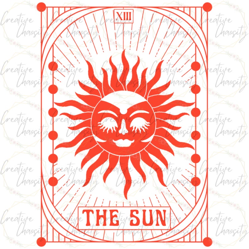 The Sun Tarot Card SVG, PNG, JPG, Pdf | Witchcraft Tarot Card Svg ...