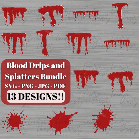 Blood Dripping SVG Blood Splatter SVG Blood Drips Clip Art - Etsy