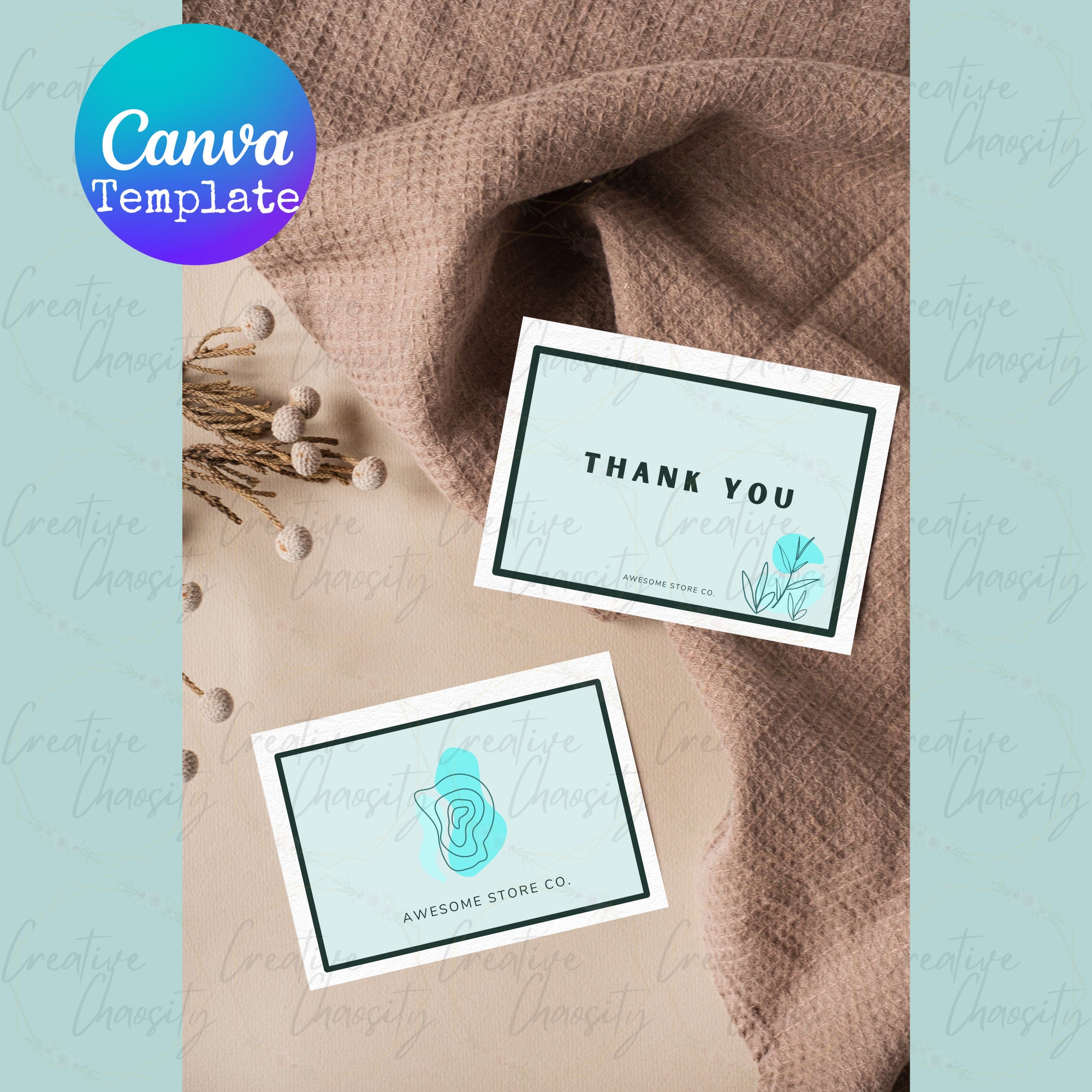 Tarjetas de agradecimiento imprimibles Plantilla Canva de negocios / Tarjetas de agradecimiento ...