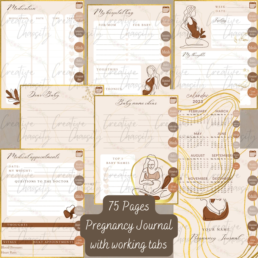 75 Page Digital Pregnancy Journal/diary/planner With Hyperlinks ...