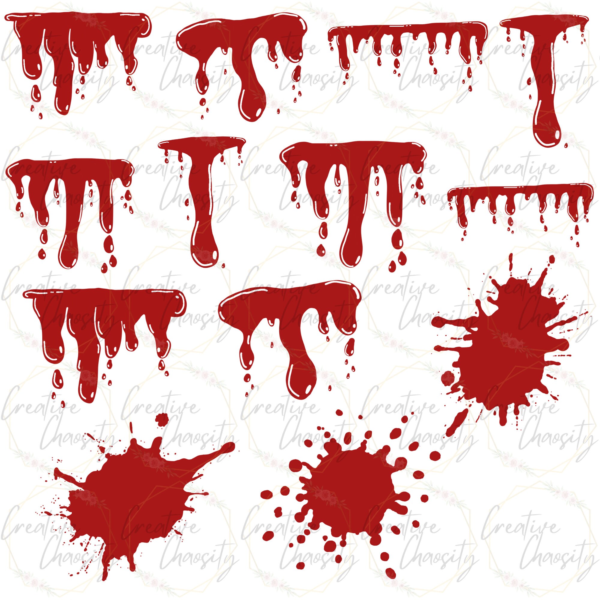 Blood Dripping SVG Blood Splatter SVG Blood Drips Clip Art Halloween ...