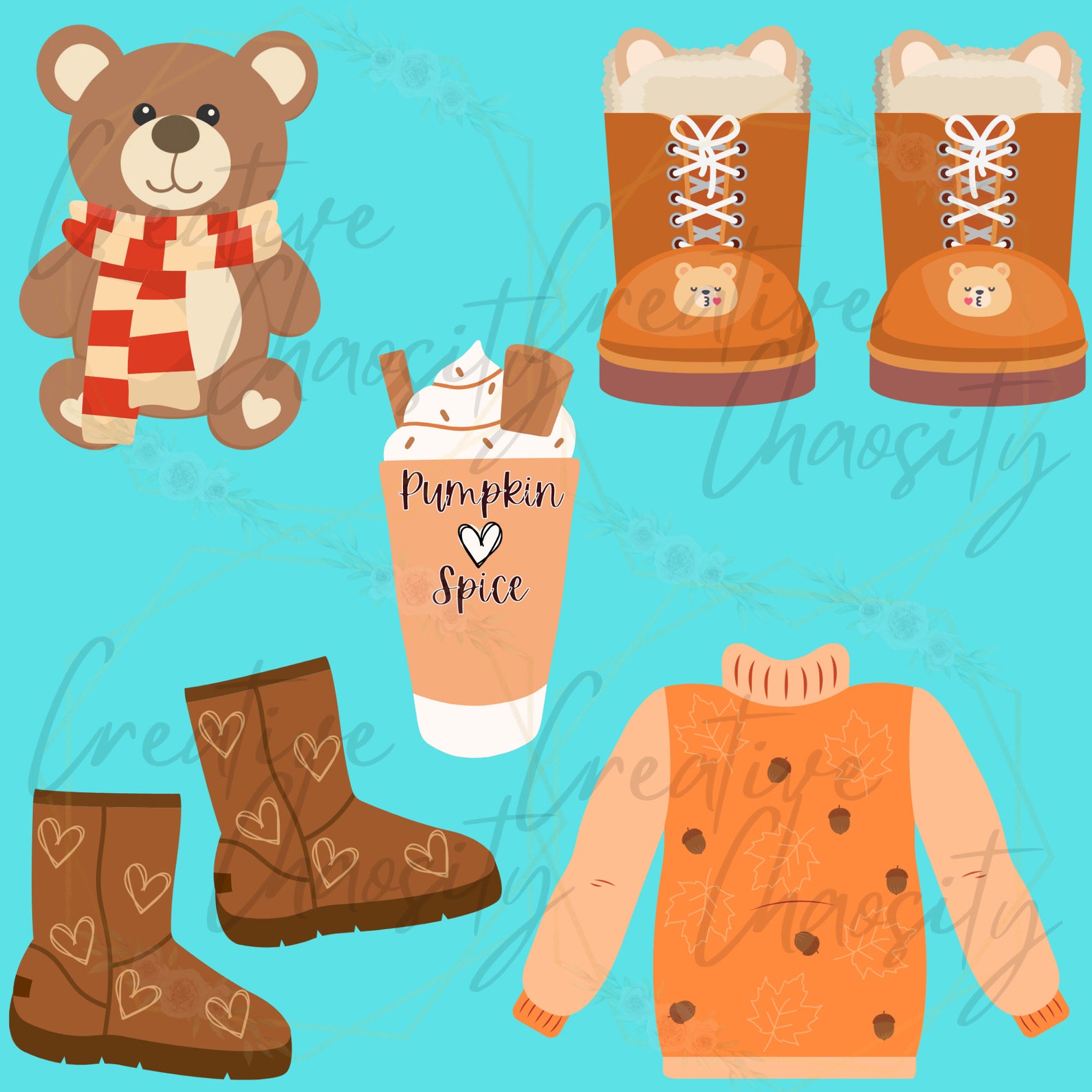 Fall Clip-art Bundle | Autumn Clip-art PNG | Transparent PNG Bundle ...