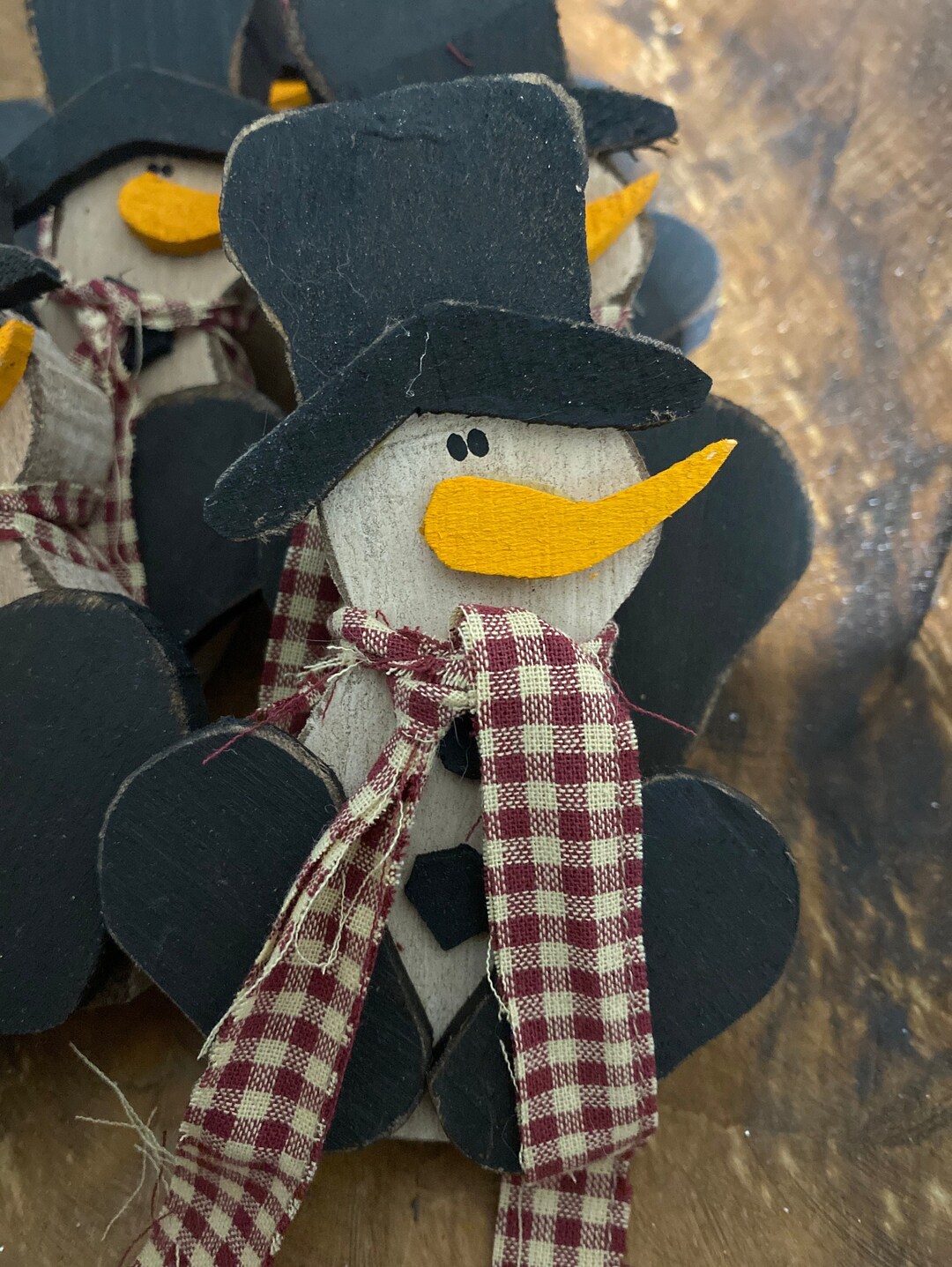 Primitive Wooden Snowman Ornament - Etsy