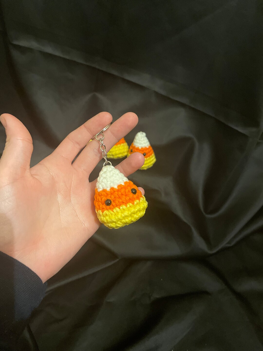 Crochet Candy Corn Keychain - Etsy