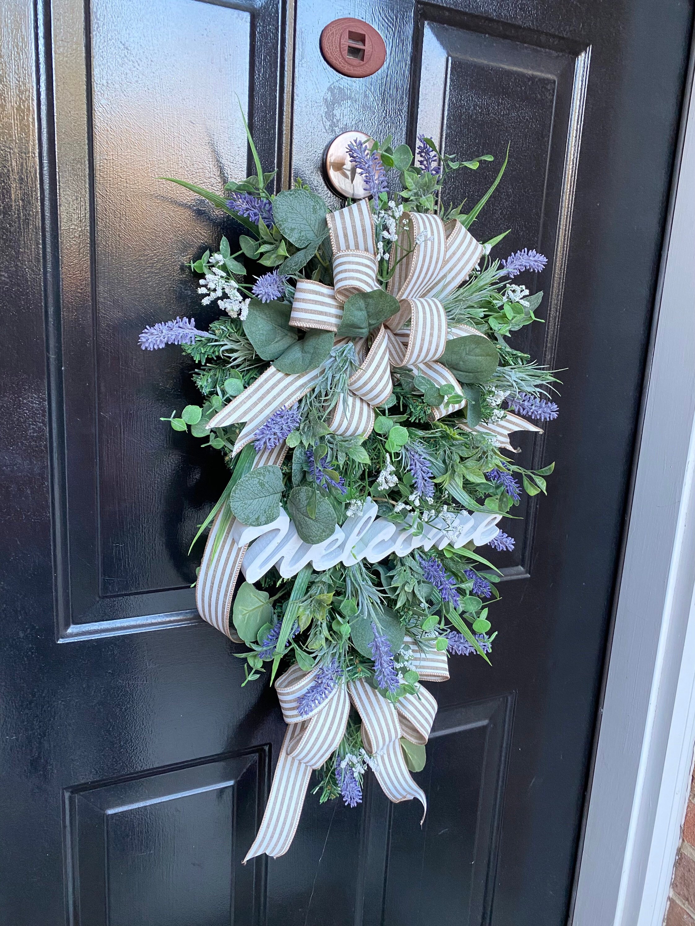 Spring Swagfront Door Swag Wreathlavender Swag Wreathwelcome ...