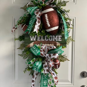 Large 42 Football Swagwelcome Swagoutdoor Swagfront Door Wreath ...