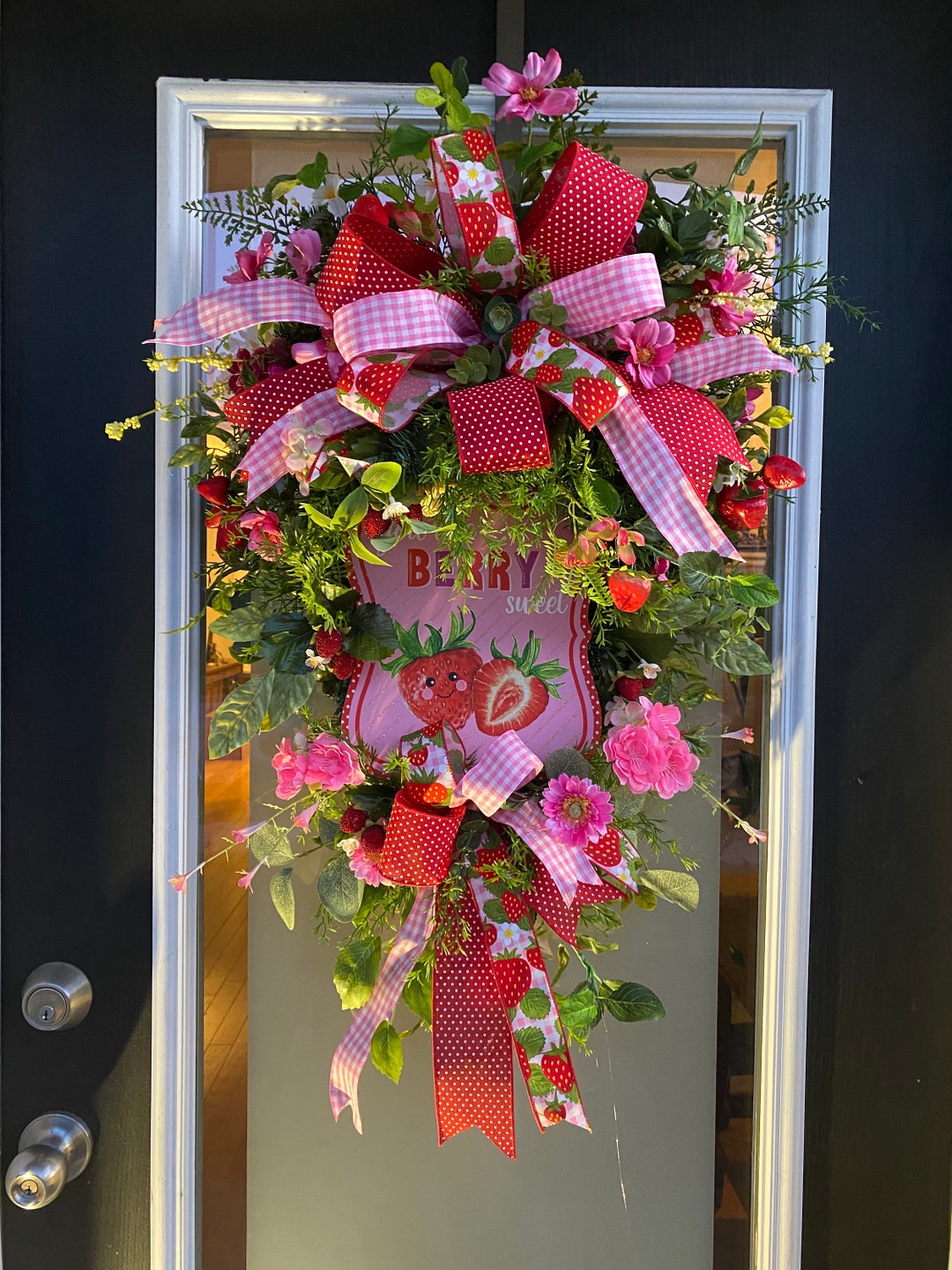 Large Colorful Strawberry Swag|spring Swag Wreath|outdoor Swag|front ...