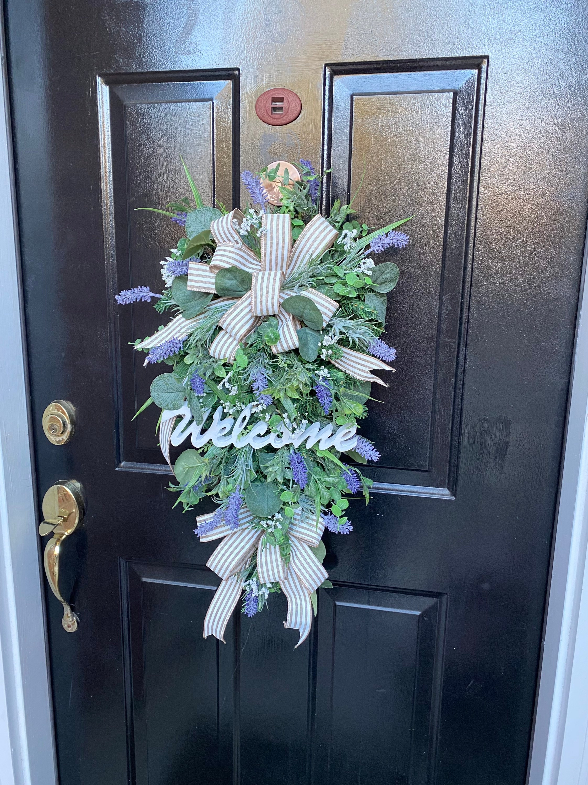 Spring Swagfront Door Swag Wreathlavender Swag Wreathwelcome ...
