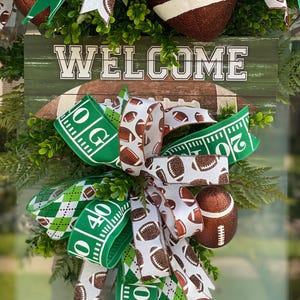 Large 42 Football Swagwelcome Swagoutdoor Swagfront Door Wreath ...