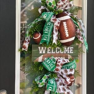 XL Football Welcome Swag: Fall Front Door Decor - Etsy