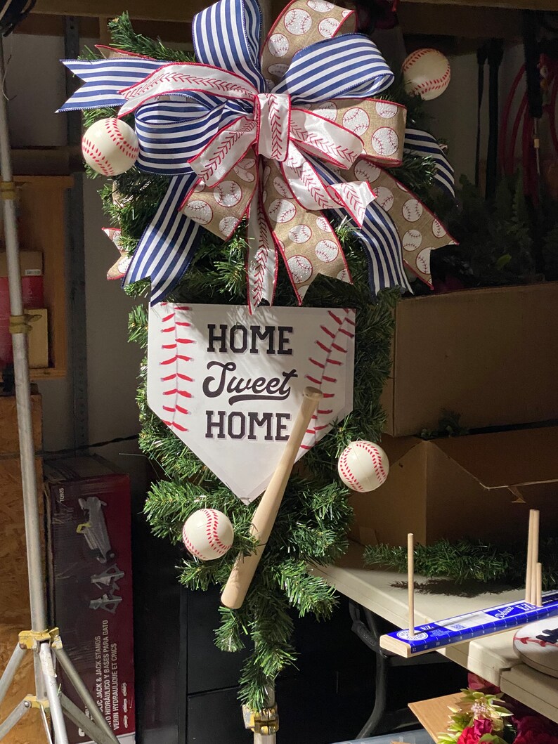 Large 44 Baseball Swaghome Sweet Home Swagoutdoor Swagfront Door Wreath ...