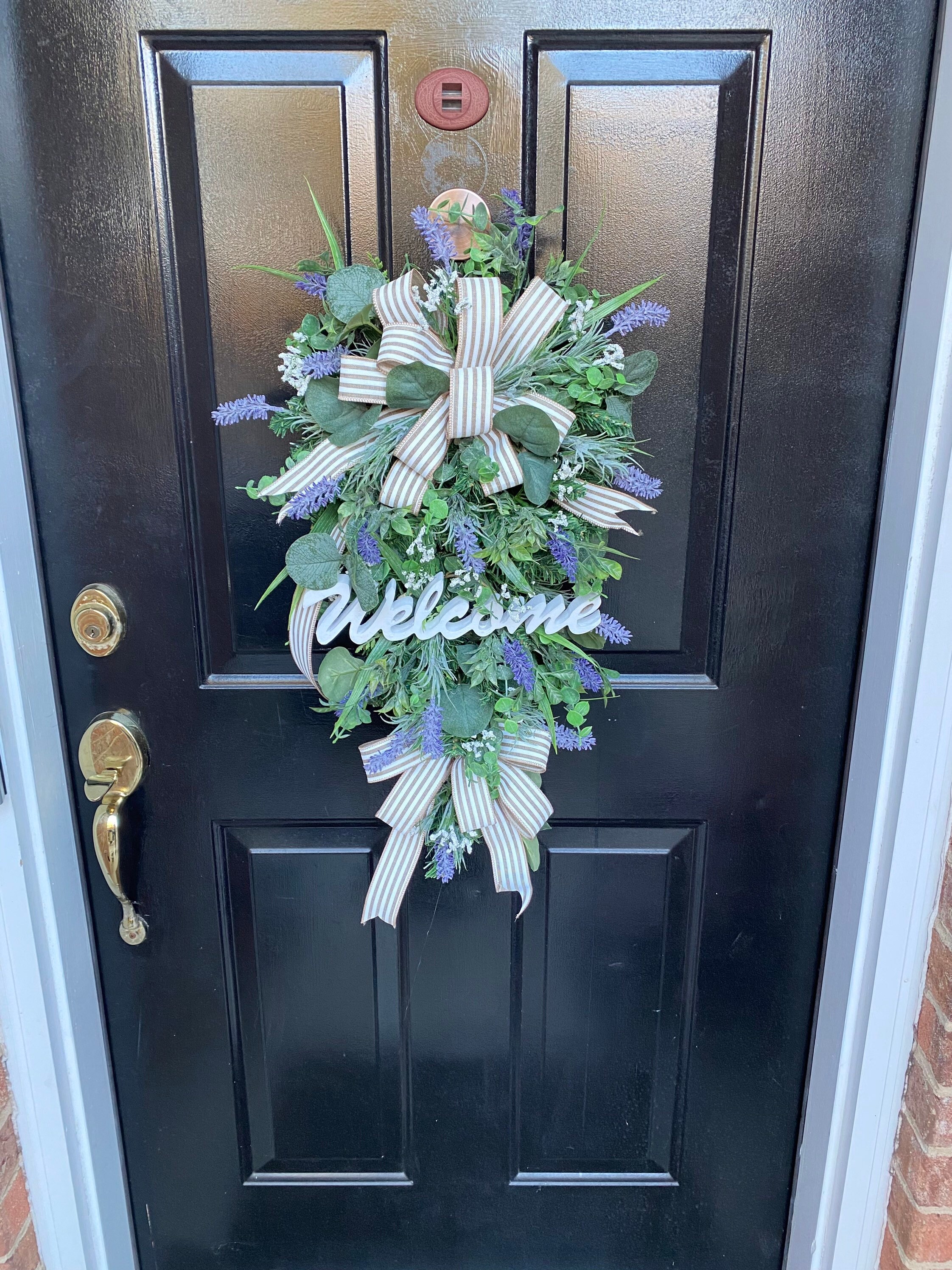 Spring Swagfront Door Swag Wreathlavender Swag Wreathwelcome ...