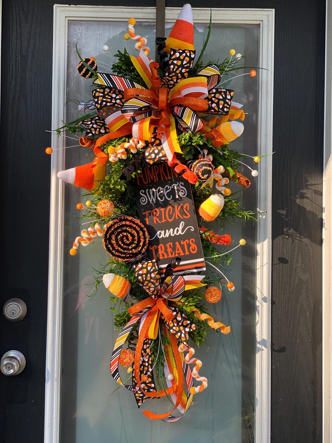 Best Selling Candy Corn Themed Halloween Swag Wreath: Front Door Decor ...