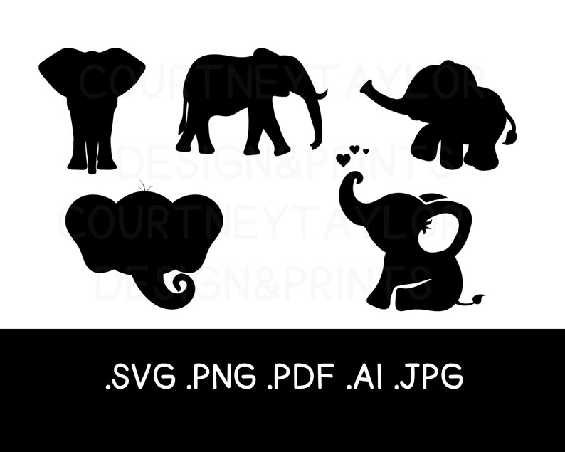 Elephant Svg, Elephant Clipart, Elephant Silhouette, Elephant Png ...