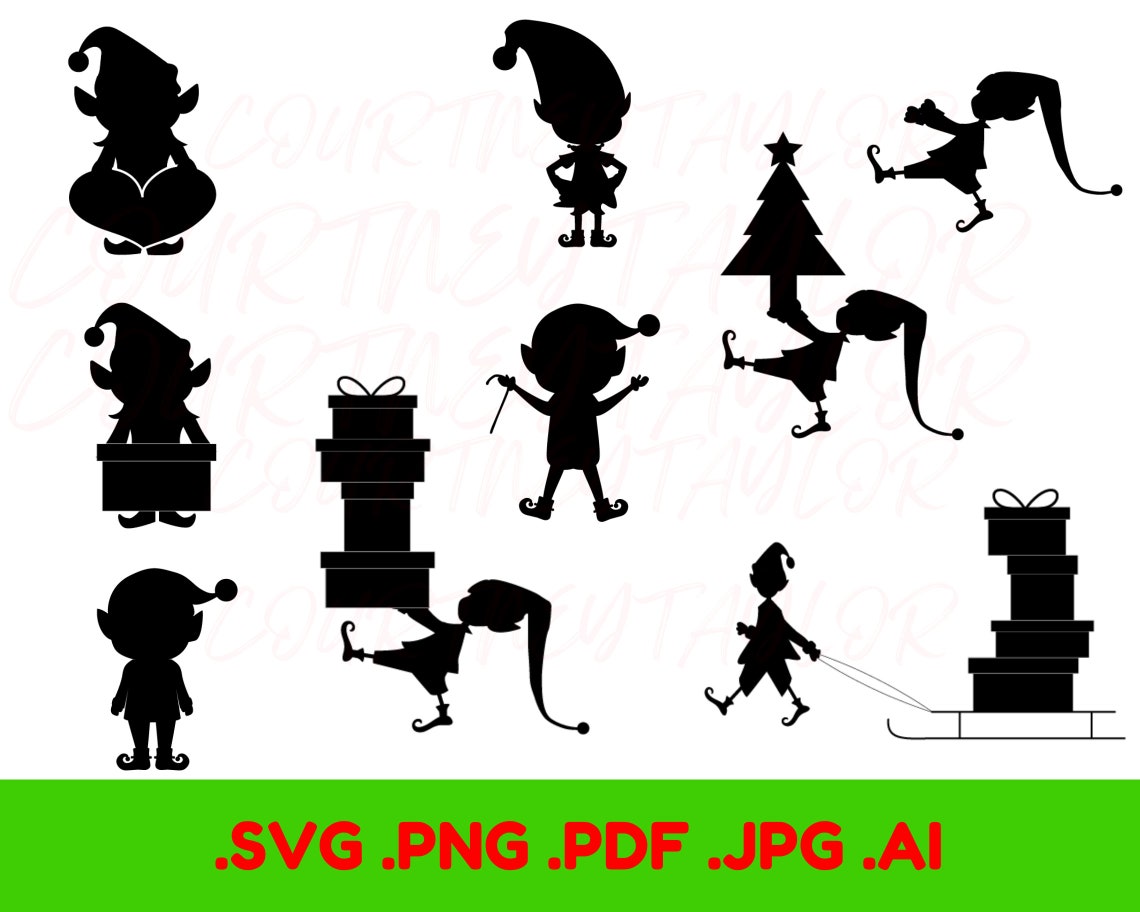 Elf SVG, Christmas Elf SVG, Cute Elf SVG, Elf Silhouette, Elf Svg ...