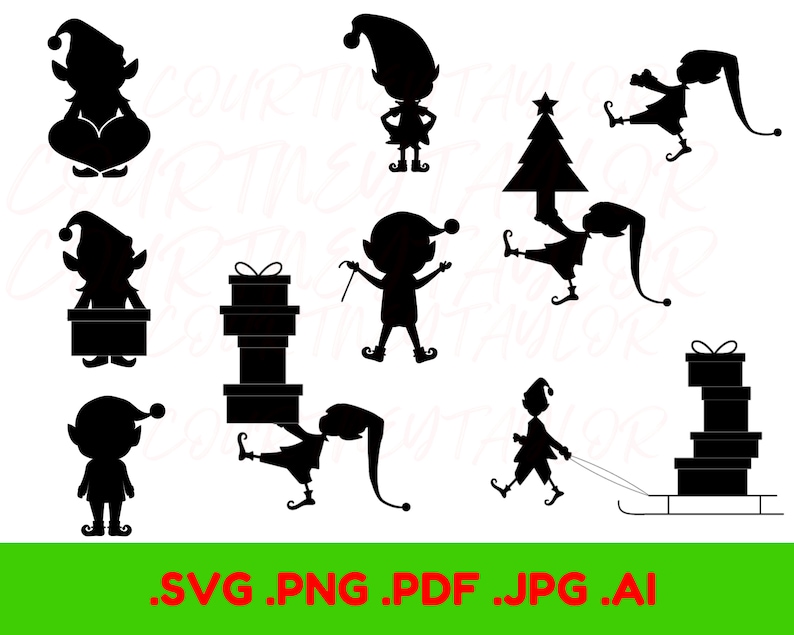 Elf SVG, Christmas Elf SVG, Cute Elf SVG, Elf Silhouette, Elf Svg ...