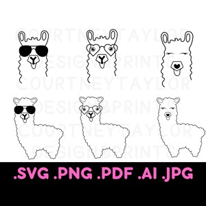 Llama Svg Llama Clipart Llama Png Alpaca Svg Transparent - Etsy