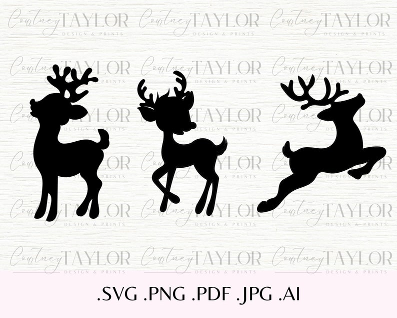 Reindeer Svg, Reindeer Silhouette, Christmas Reindeer Png, Christmas ...