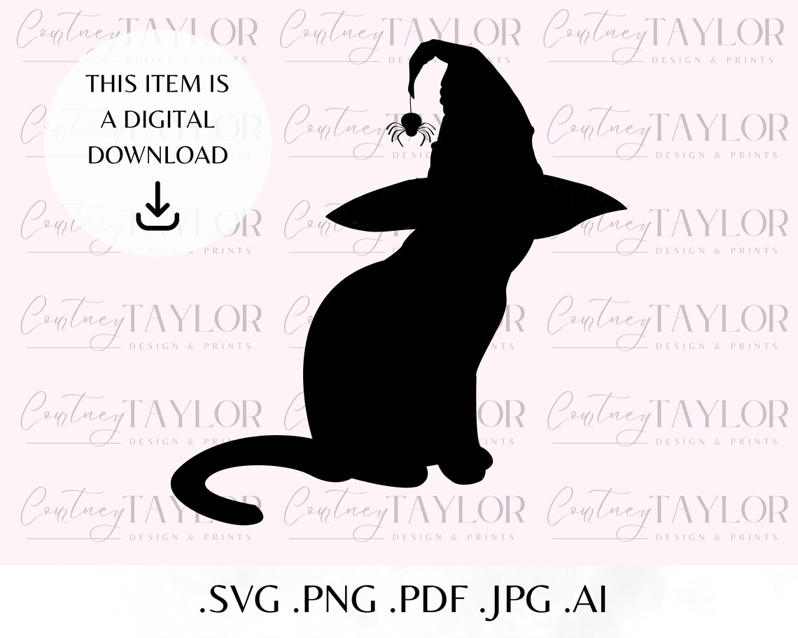 Halloween Cat Svg, Black Cat Svg, Halloween Cat Silhouette, Spooky Cat ...