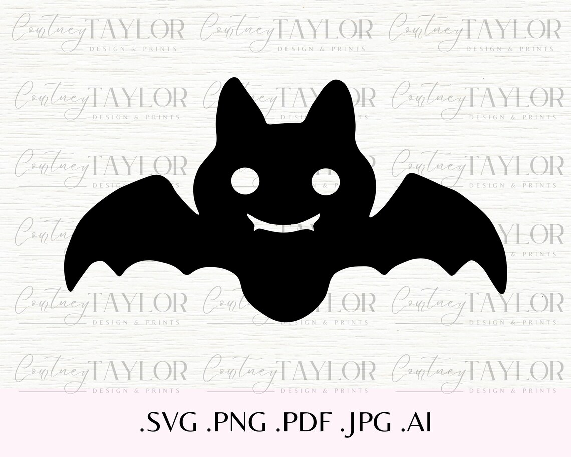 Cute Bat SVG, Halloween Silhouette Clipart (digital Download) - Etsy
