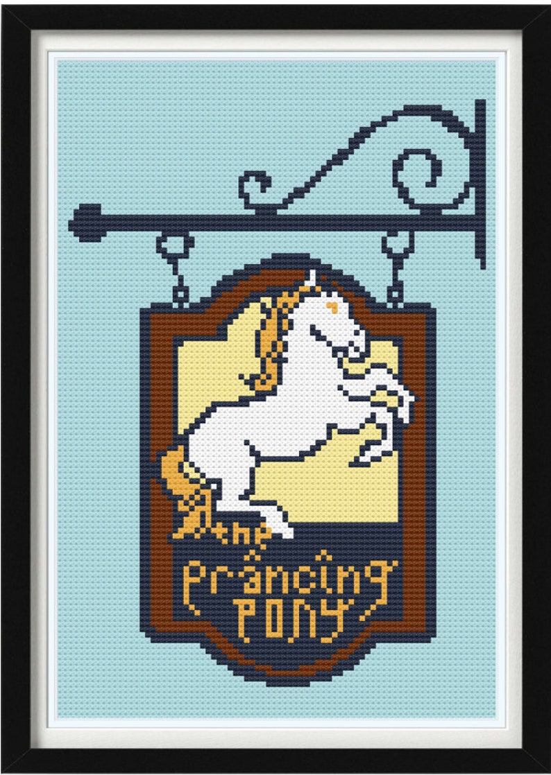 Prancing Pony Inn Cross Stitch Pattern PDF for Instant Digital Download ...