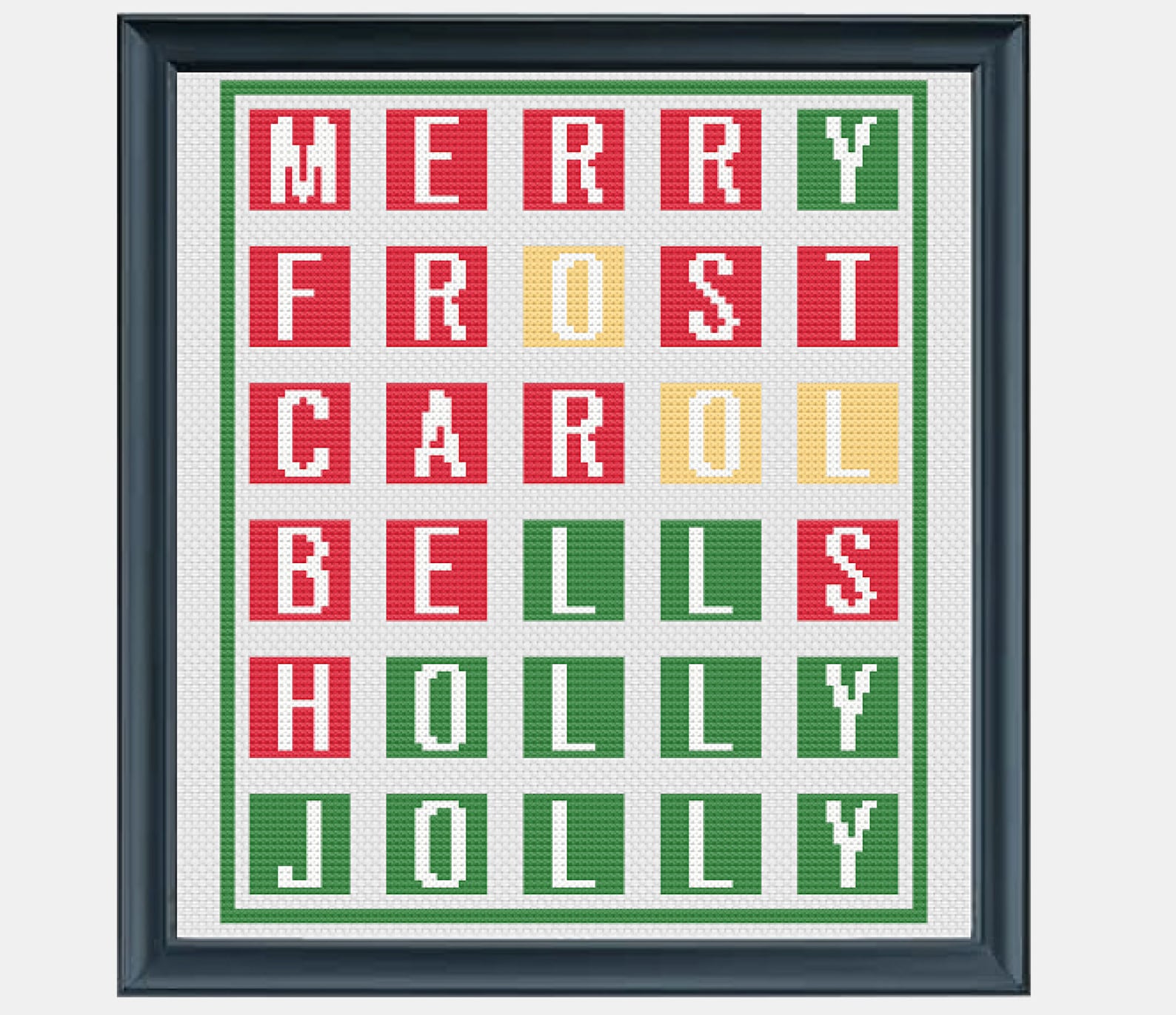 Christmas Wordle Cross Stitch Pattern, Holiday Holly Jolly (PDF Pattern ...