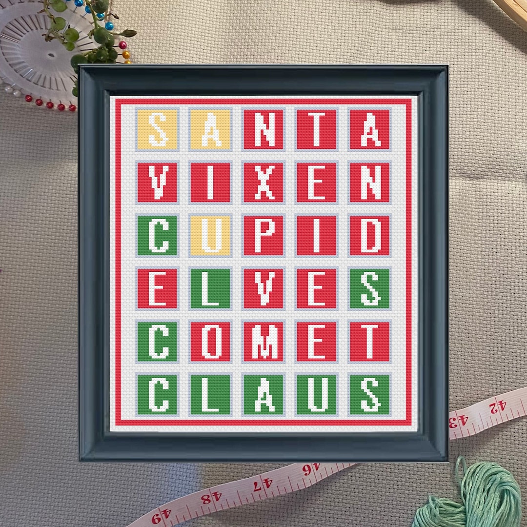 Santa Claus Christmas Wordle Cross Stitch Pattern, PDF for Digital ...