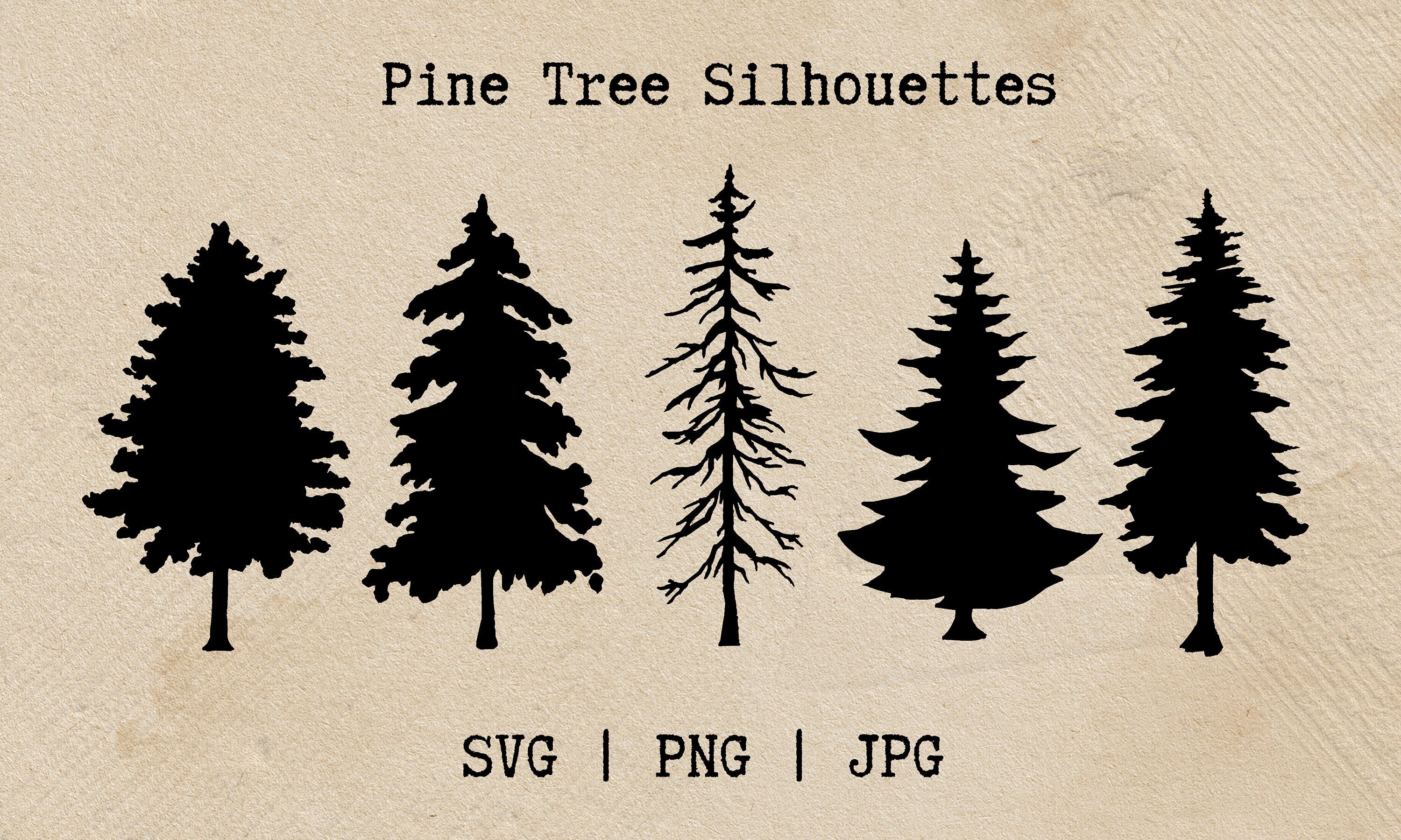 Pine Tree Silhouette Svgs - Etsy