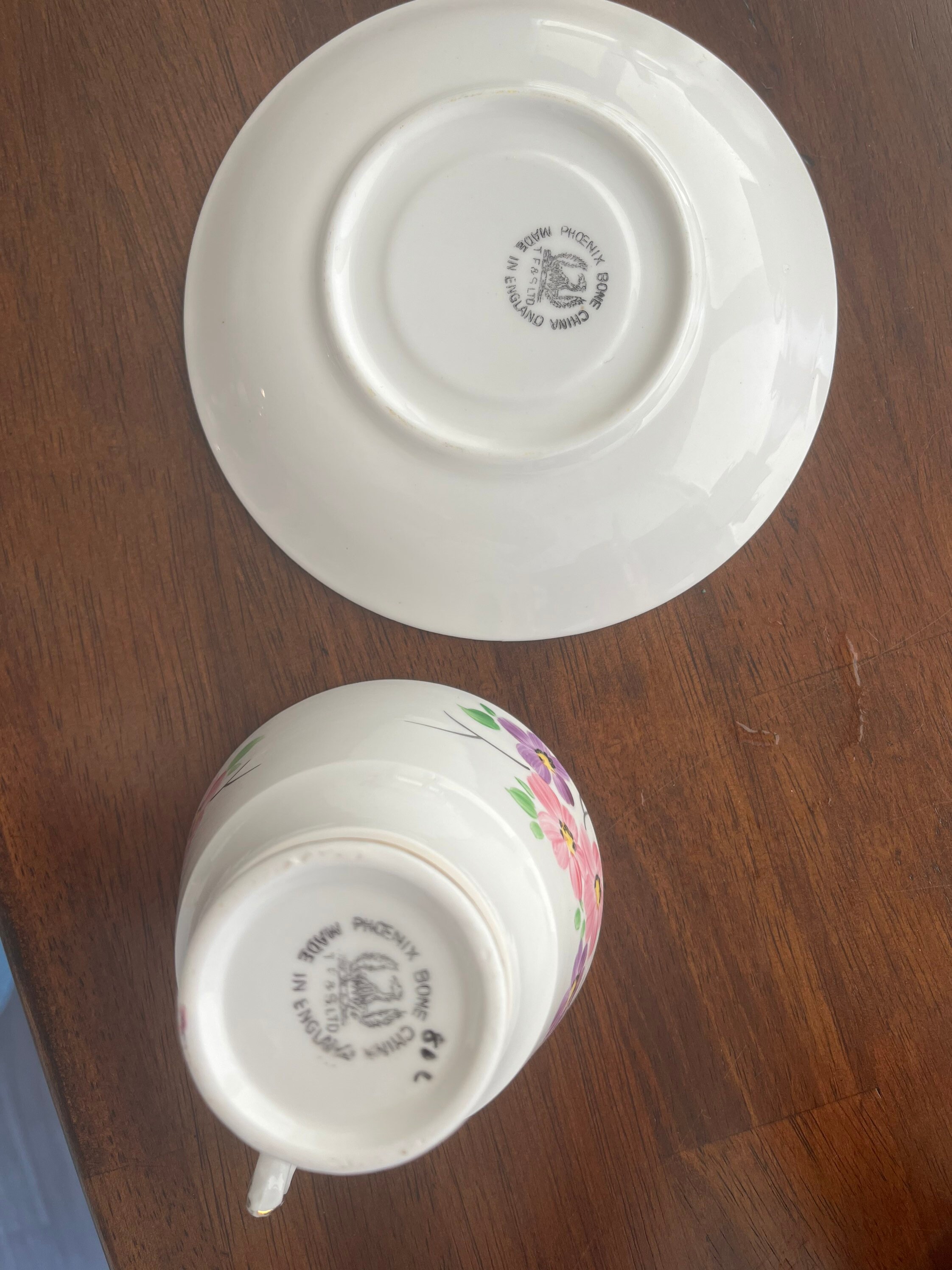 Pink and Purple Tea Cup and Saucer Set 1940s Tableware T - Etsy