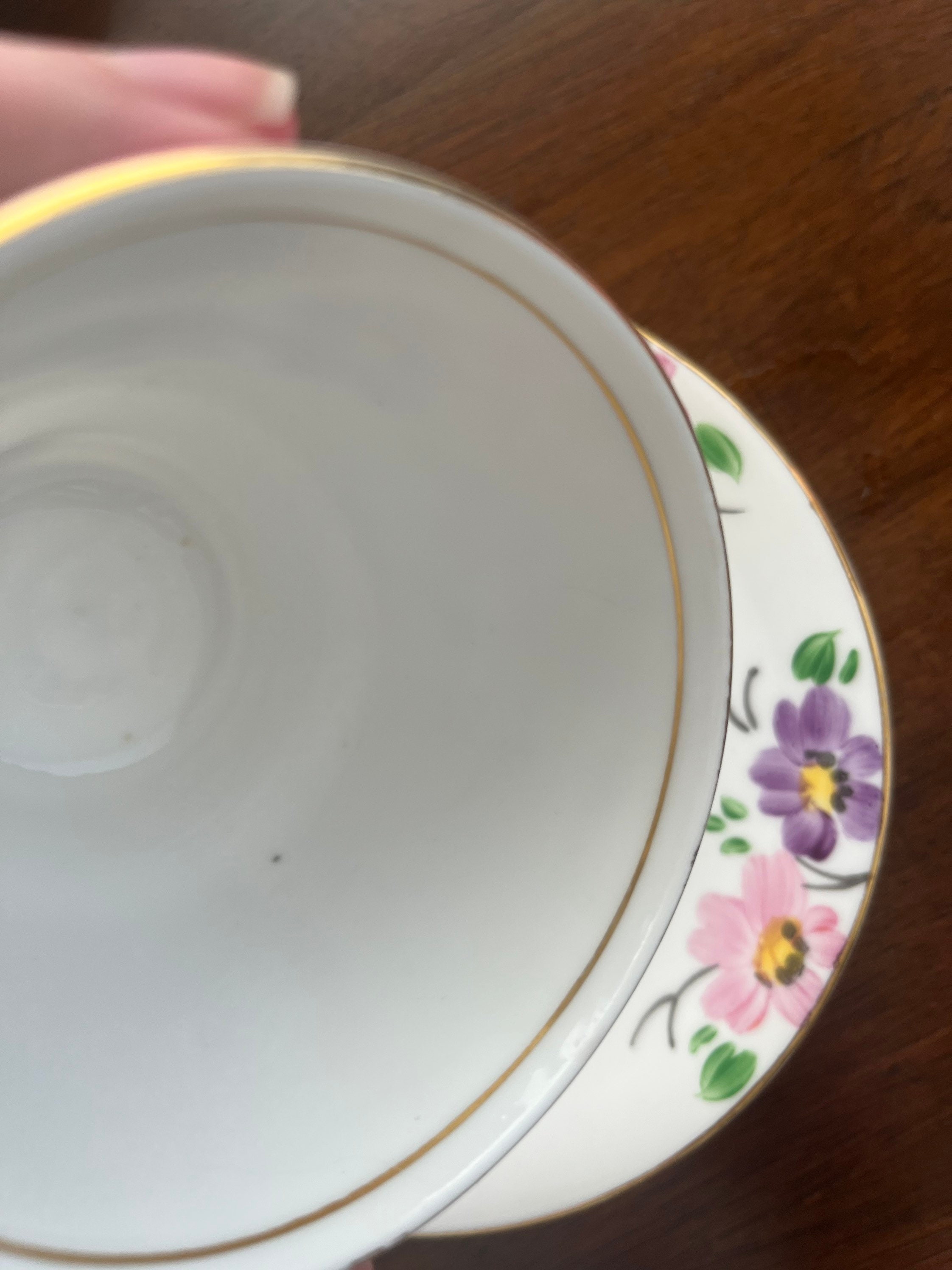 Pink and Purple Tea Cup and Saucer Set 1940s Tableware | T Forester ...