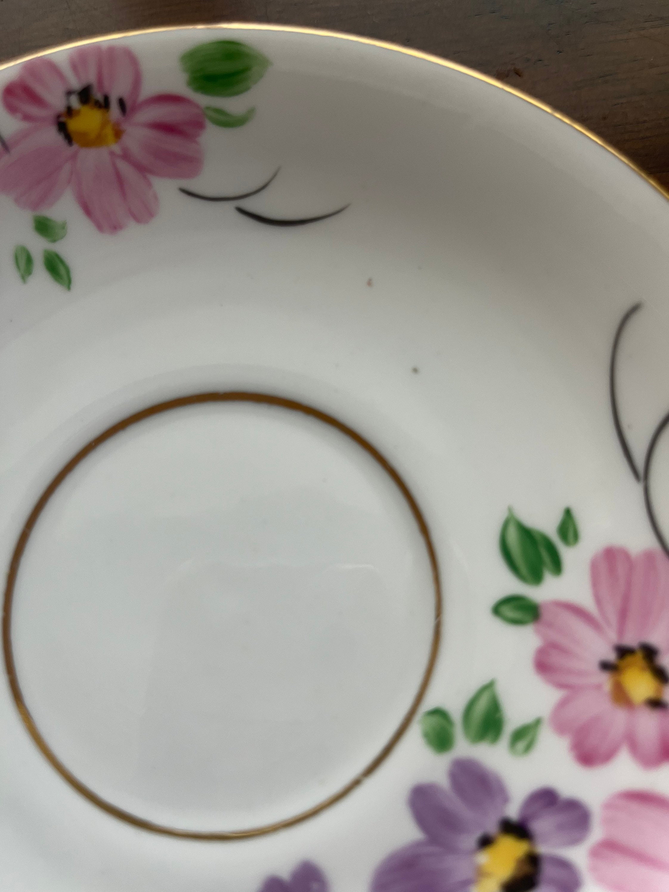 Pink and Purple Tea Cup and Saucer Set 1940s Tableware T Forester ...