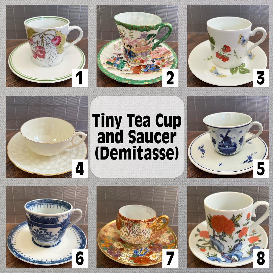 Tiny Tea Cup and Saucer Set | Vintage Espresso Cups | Antique Porcelain ...