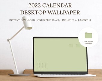 2023 Monthly Calendar Desktop Wallpaper Background - Etsy