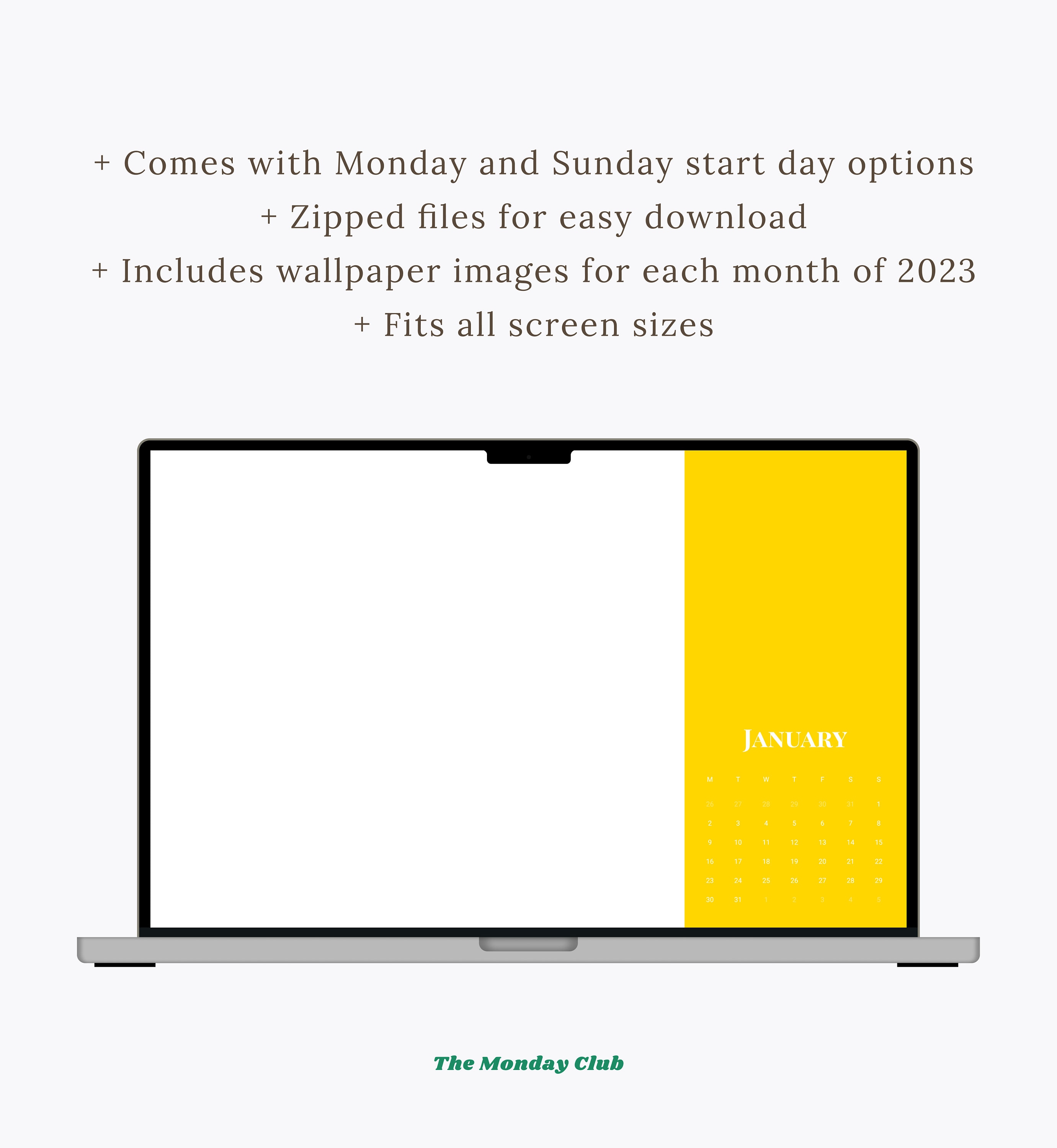 2023 Monthly Calendar Desktop Wallpaper Background - Etsy