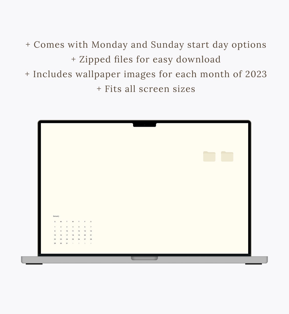 2023 Monthly Calendar Desktop Wallpaper Background Minimalist Aesthetic ...