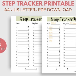 Daily Step Tracker , Printable Habit Planner , Journal PDF Download - Etsy