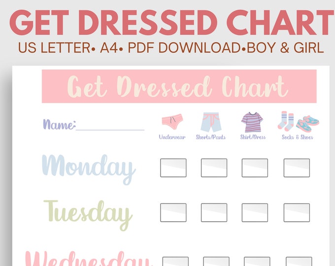 Editable Weekly Schedule for Girls, Printable Chore Chart for Girls ...